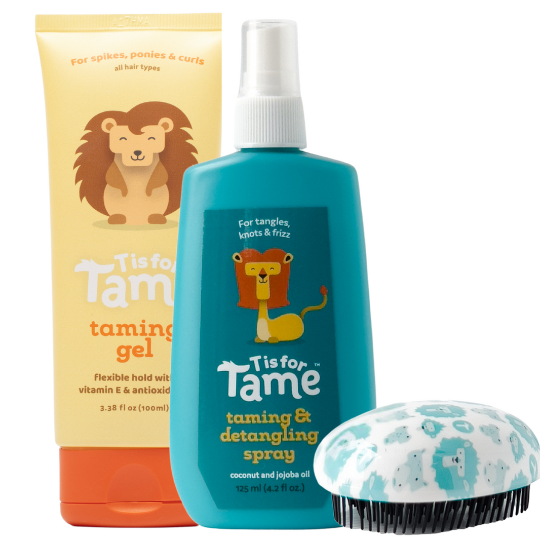Hair Taming Gel & Detangling Spray with Brush for Kids & Babies