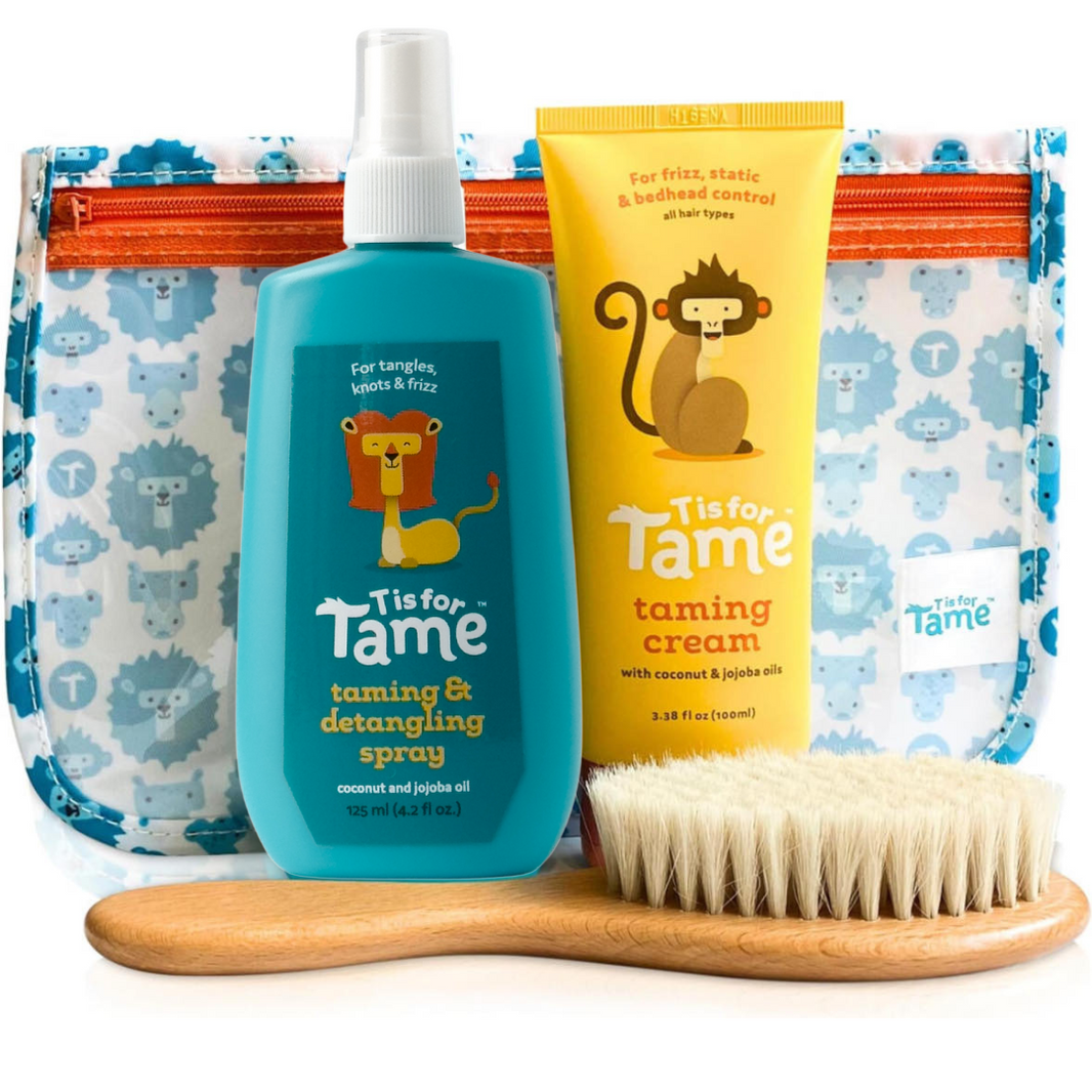 Hair Taming Starter Kit for Kids with Matte Cream, Detangling Spray ...